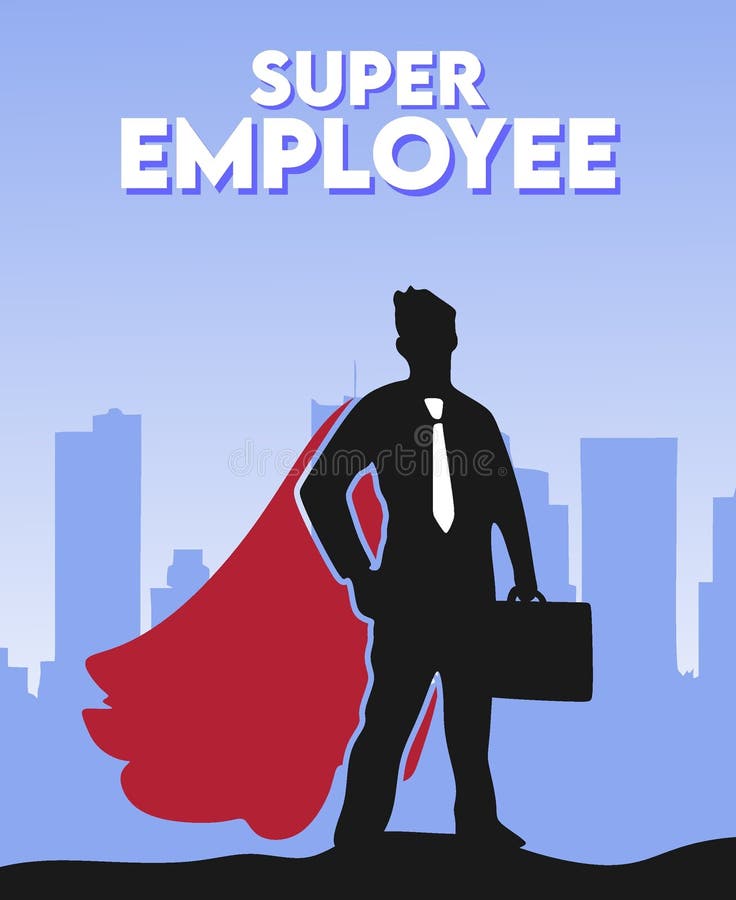 Super Employee Wearing a Red Robe Stock Illustration - Illustration of ...