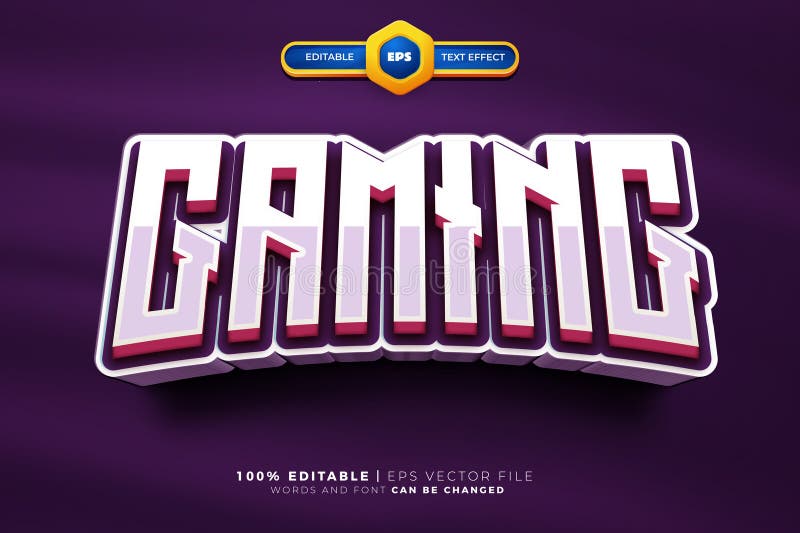 Super Esport Gaming 3D Editable Text Effect Style Stock Vector ...