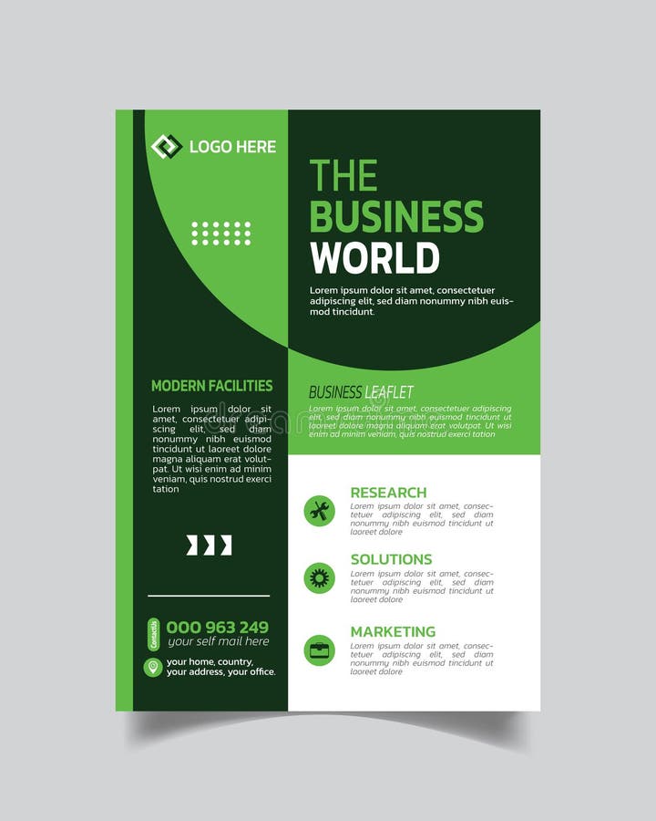Super Fantastic Business Flyer or Modern Business Leaflet Green and ...