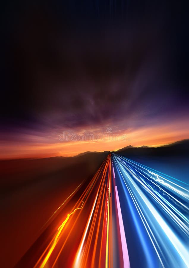 Fast Traffic Light Trails stock image. Image of concept - 43809081