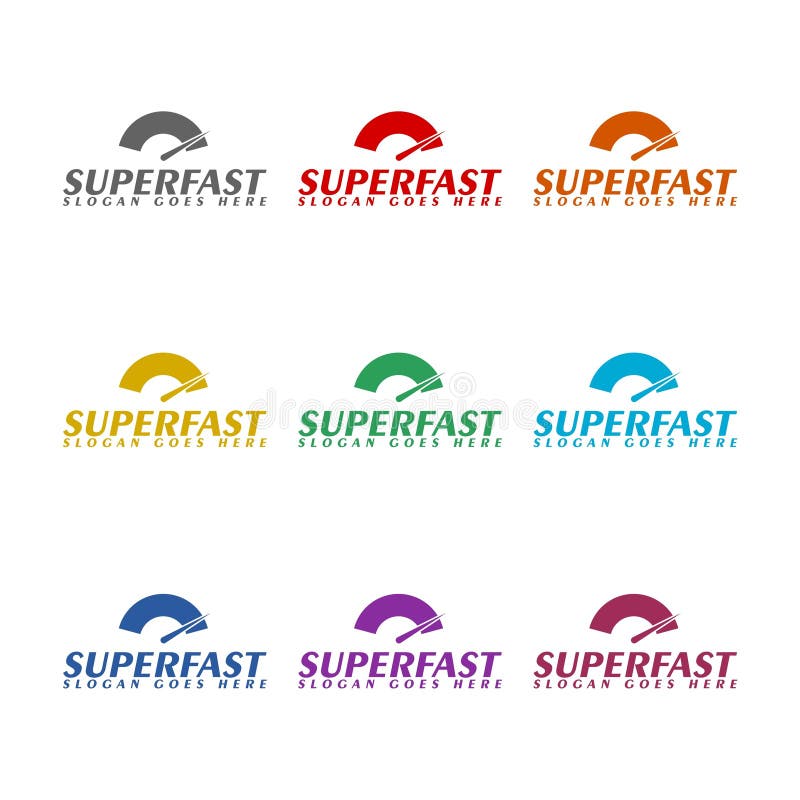 Super Fast Speedometer Design Template Isolated on White Stock Vector ...