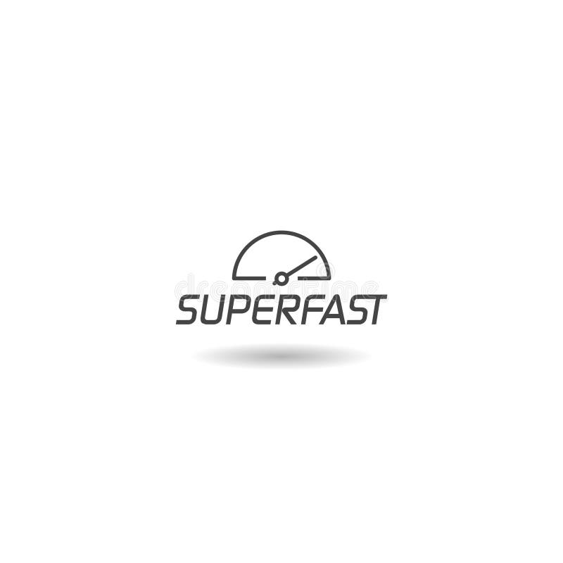 Super Fast Speedometer Icon with Shadow Stock Vector - Illustration of ...