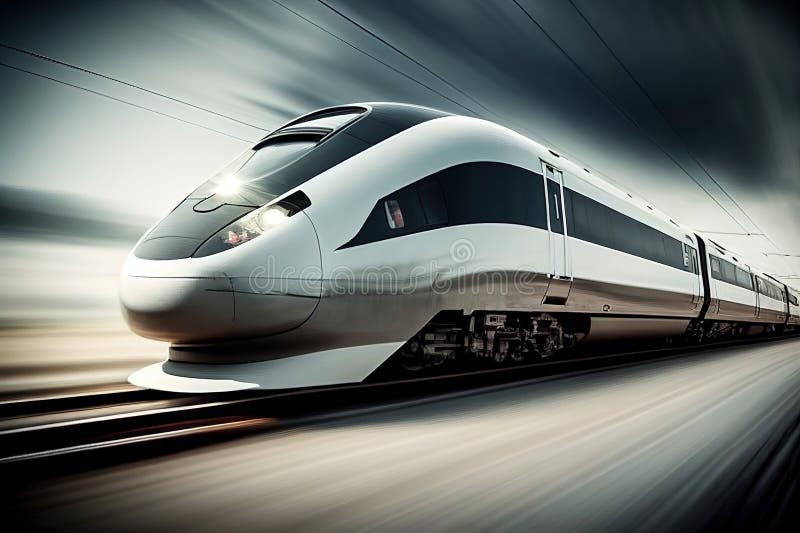 Super Fast Train in Motion. Blurred Background Stock Illustration ...