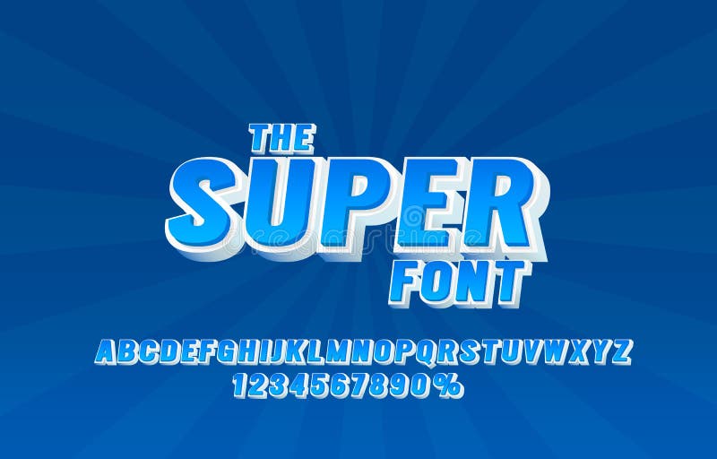 The Super Font Set Collection, Letters and Numbers Symbol. Vector Stock ...