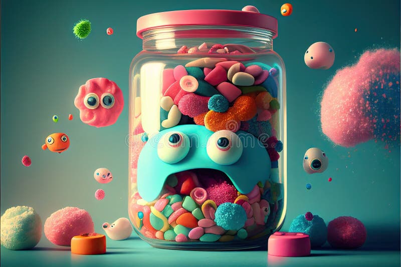 Super Fun Cute Candy for Kids , Surreal. Ai Generative Stock ...