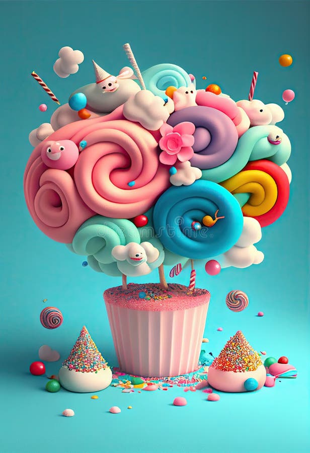 Super Fun Cute Candy for Kids , Surreal. Ai Generative Stock ...
