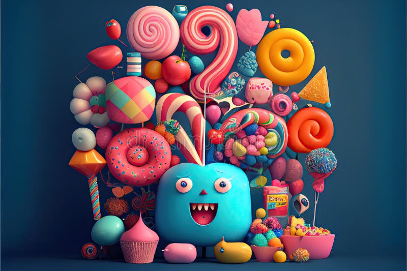 Super Fun Cute Candy for Kids , Surreal. Ai Generative Stock ...