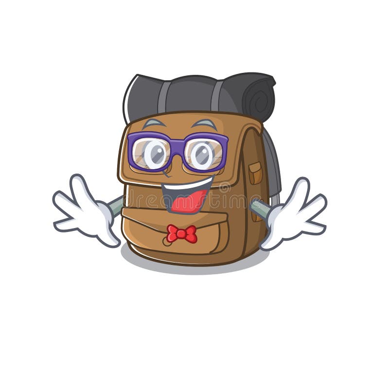 Super Funny Geek Hiking Backpack Scroll Cartoon Character Design Stock ...
