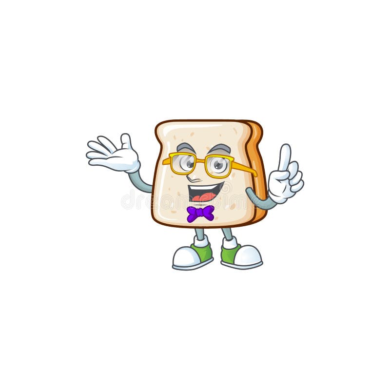 Super Funny Slice of Bread in Nerd Mascot Design Style Stock Vector ...