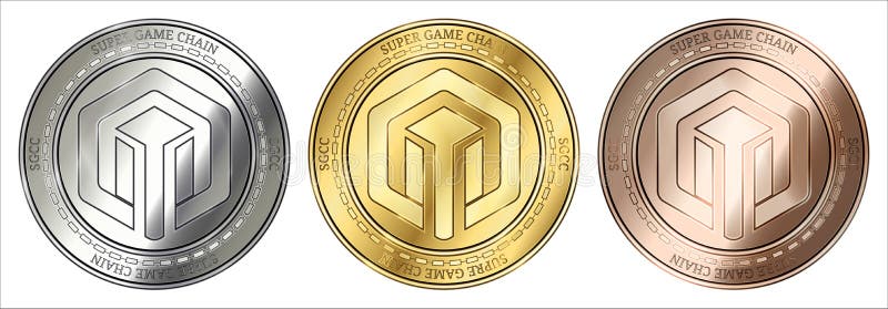 Super Game Chain SGCC Coin Set. Stock Vector - Illustration of coin ...