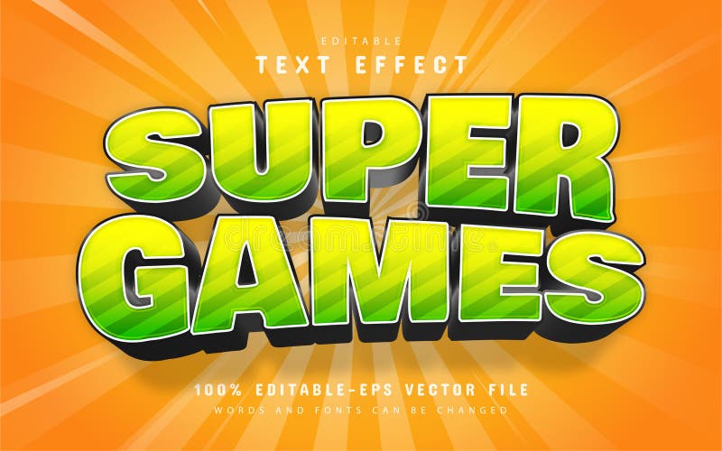 Super Games Text Effect Editable Stock Vector - Illustration of super ...