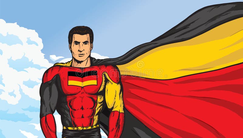 A Super German stock vector. Illustration of flag, cape - 40741176