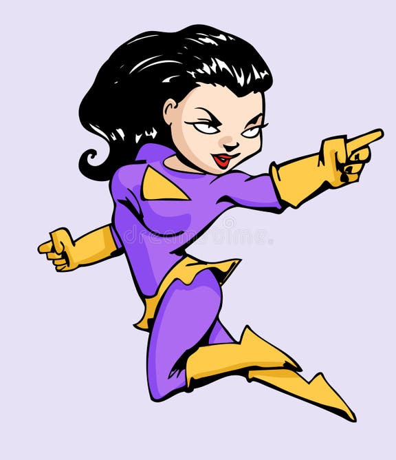 Superhero Girl Pointing Stock Illustrations – 133 Superhero Girl ...
