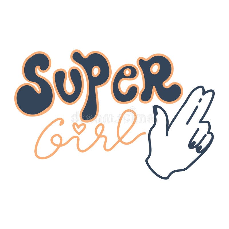 Super Girl Hand Drawn Vector Lettering Quote Stock Vector ...