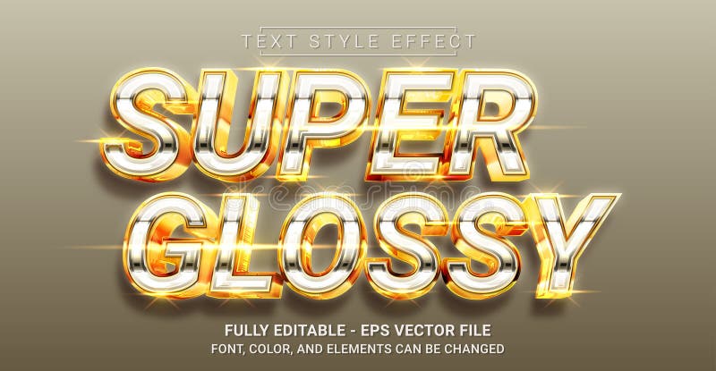 Super Glossy Text Style Effect. Editable Graphic Text Template Stock ...