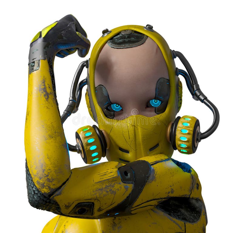 Super Gynoid is Doing a Can Do it Pose Stock Illustration ...