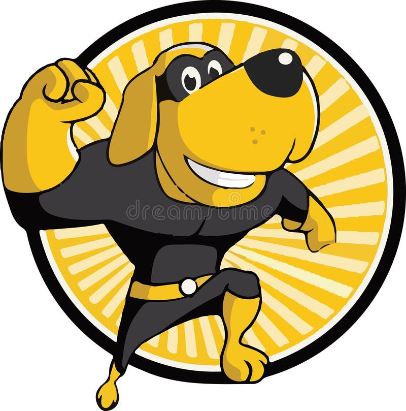 Perro del super héroe ilustración del vector. Ilustración de perrito ...
