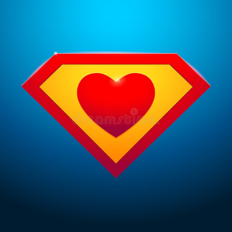 Super Heart Love Hero Wearing a Cape Stock Vector - Illustration of ...