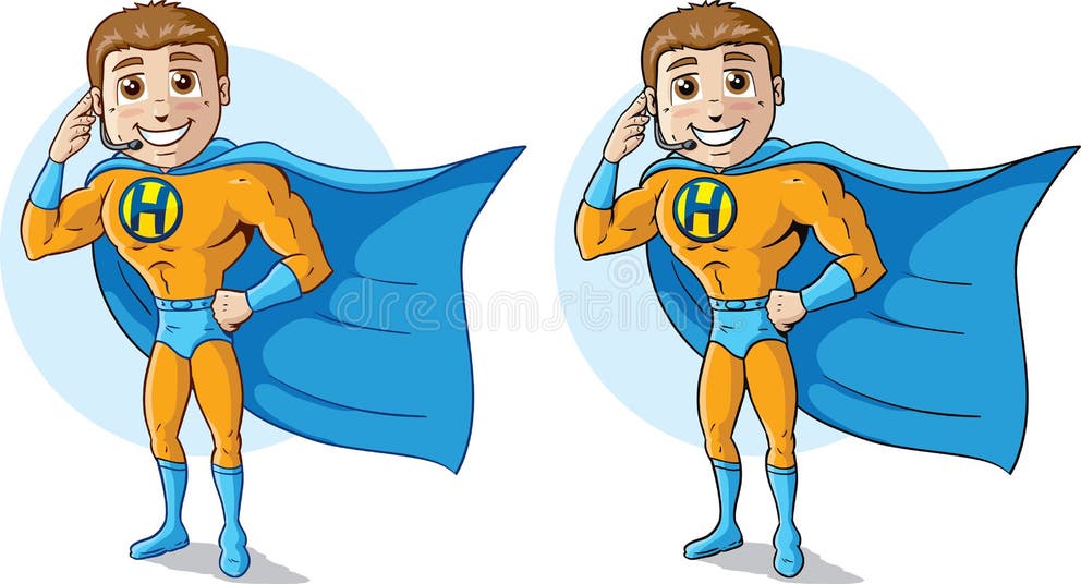 Super Help Desk stock vector. Illustration of cape, taking - 38345954