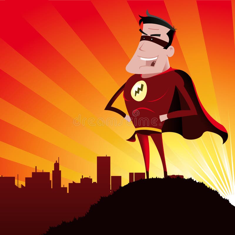 Super-hero stock illustration. Illustration of cheerful - 18651280