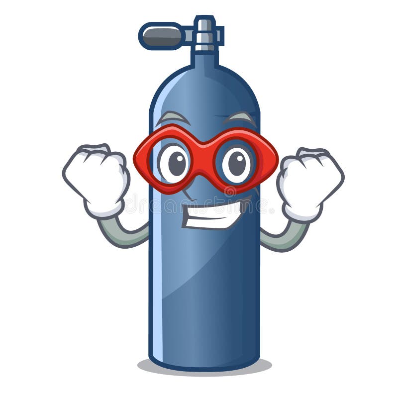 Super Hero Air Tank Diving Isolated the Mascot Stock Vector ...