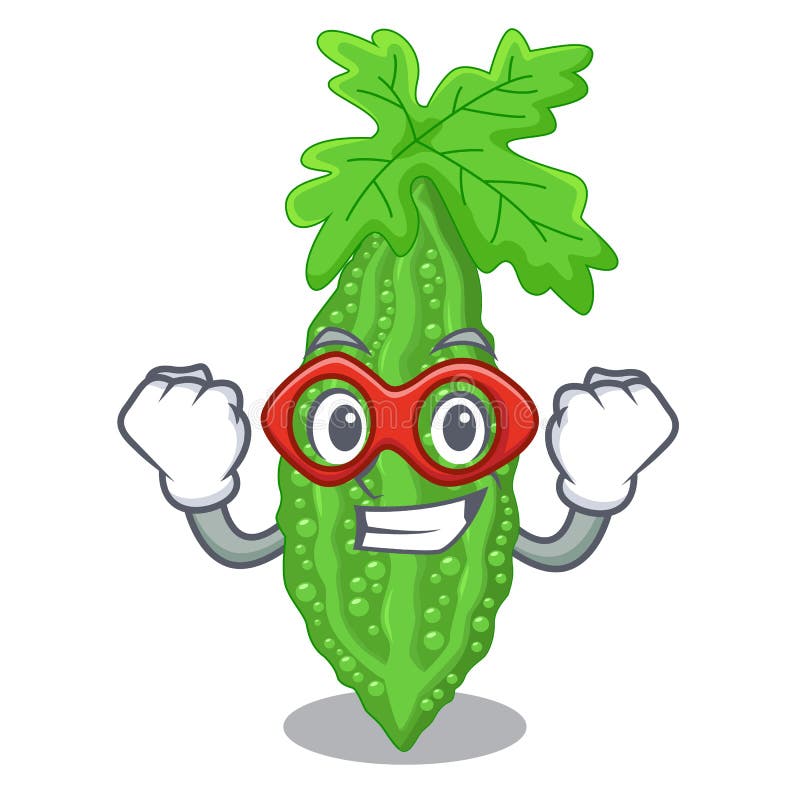 Super Hero Bitter Melon Gourd on Shape Cartoon Stock Vector ...