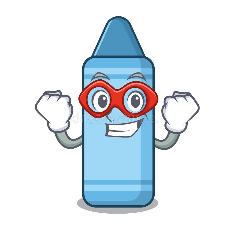 Super Hero Blue Crayon in the Cartoon Column Stock Vector ...