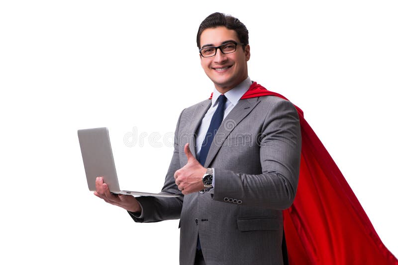The Super Hero Businessman Isolated on White Stock Image - Image of ...