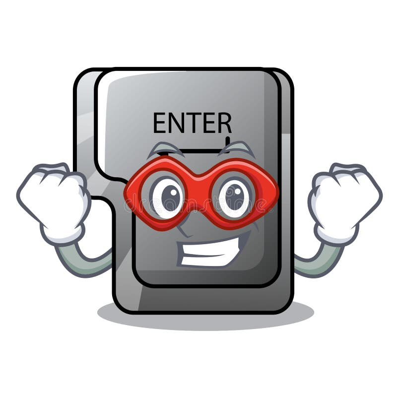 Super Hero Button Enter on a Keyboard Character Stock Vector ...