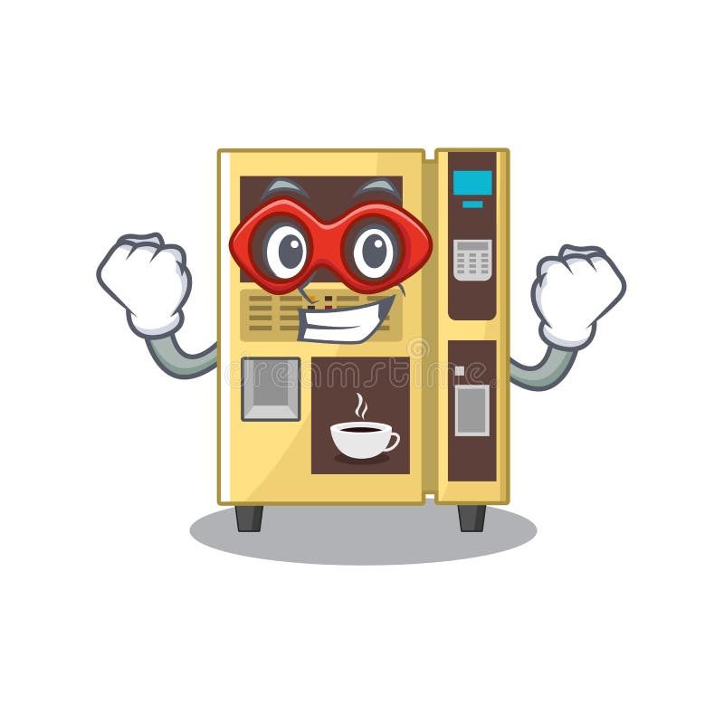 Super Hero Coffee Vending Machine with Cartoon Shape Stock Vector ...