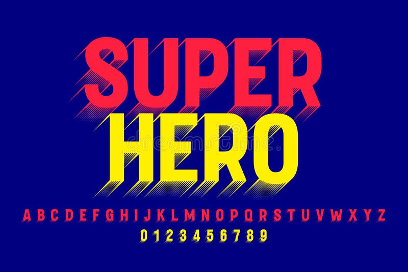 Super Hero Comics Style Font Stock Vector - Illustration of shadow ...