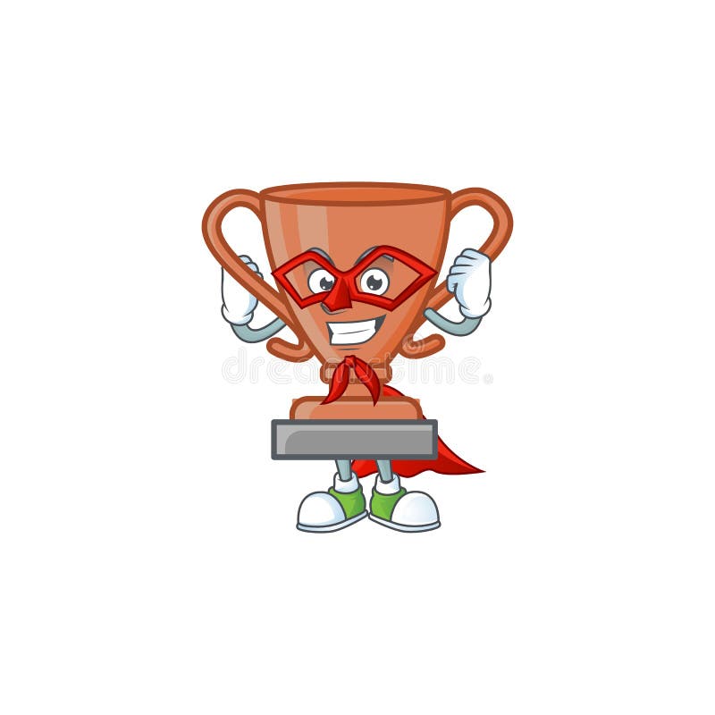Super Hero Cup Bronze Trophy for Win Collection. Stock Vector ...
