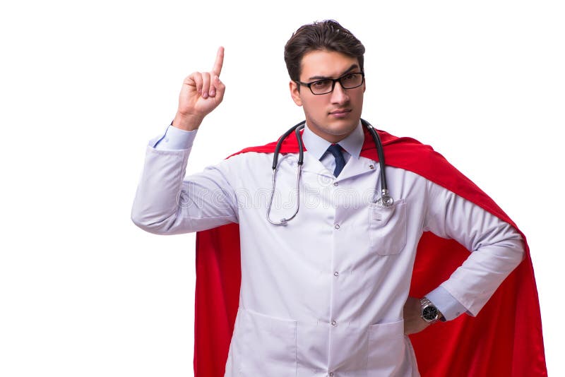 The Super Hero Doctor Isolated on White Stock Image - Image of hero ...