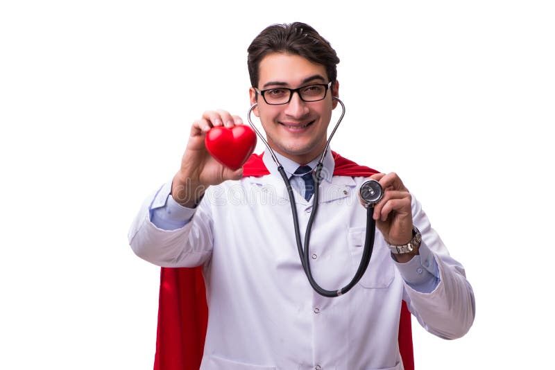 The Super Hero Doctor Isolated on White Stock Photo - Image of ...