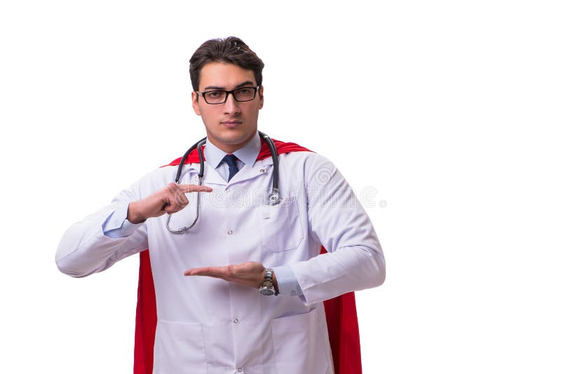 The Super Hero Doctor Isolated on White Stock Image - Image of hands ...