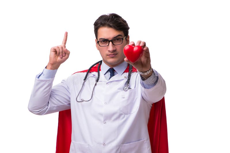 The Super Hero Doctor Isolated on White Stock Photo - Image of health ...