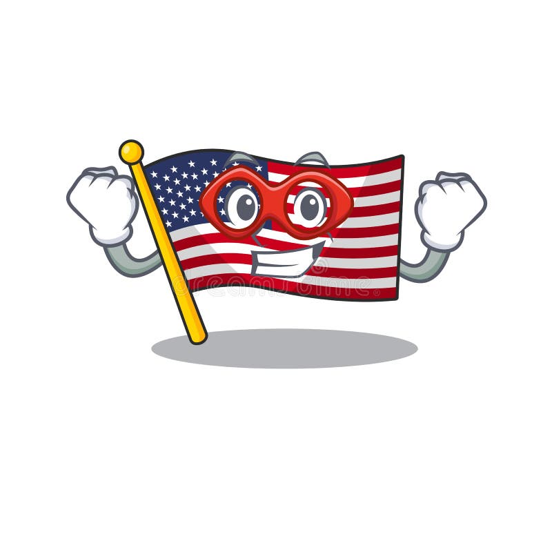 Super Hero Flag America with the Mascot Shape Stock Vector ...