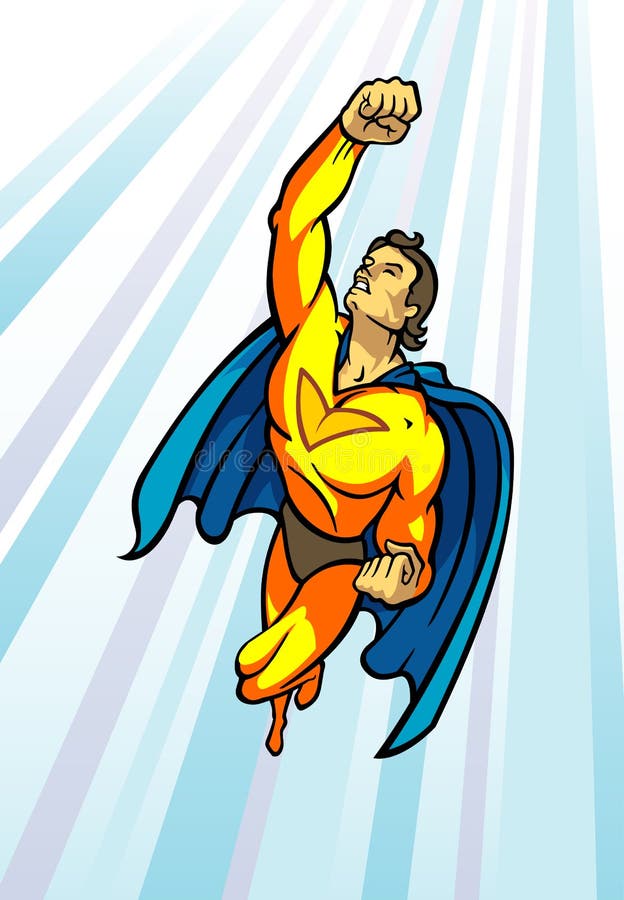 Super Hero Fly stock vector. Illustration of hero, white - 18639057