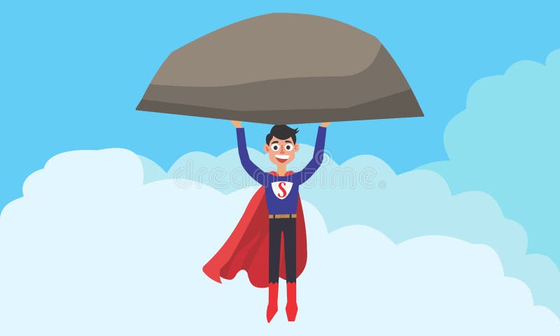 Superhero Lifting Rock Stock Illustrations – 17 Superhero Lifting Rock ...