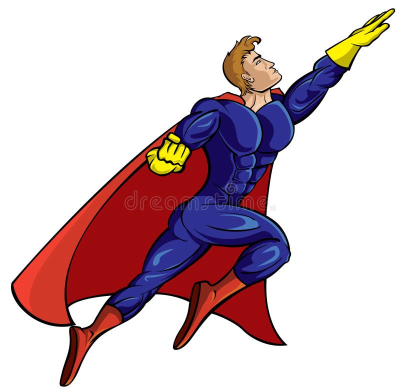 Cartoon superman flying stock vector. Illustration of body - 19074451