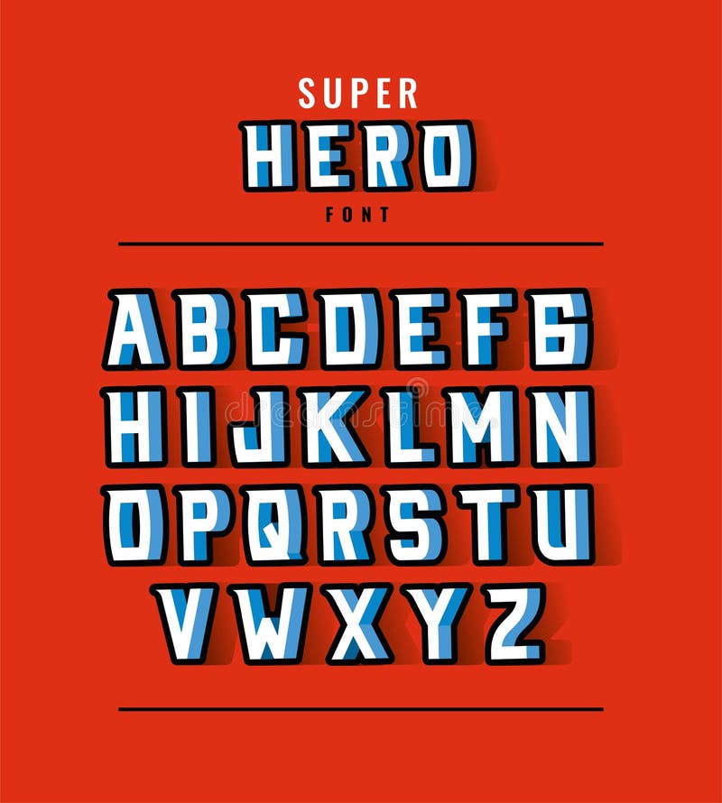 Super Hero Font and Alphabet Vector Design Stock Vector - Illustration ...