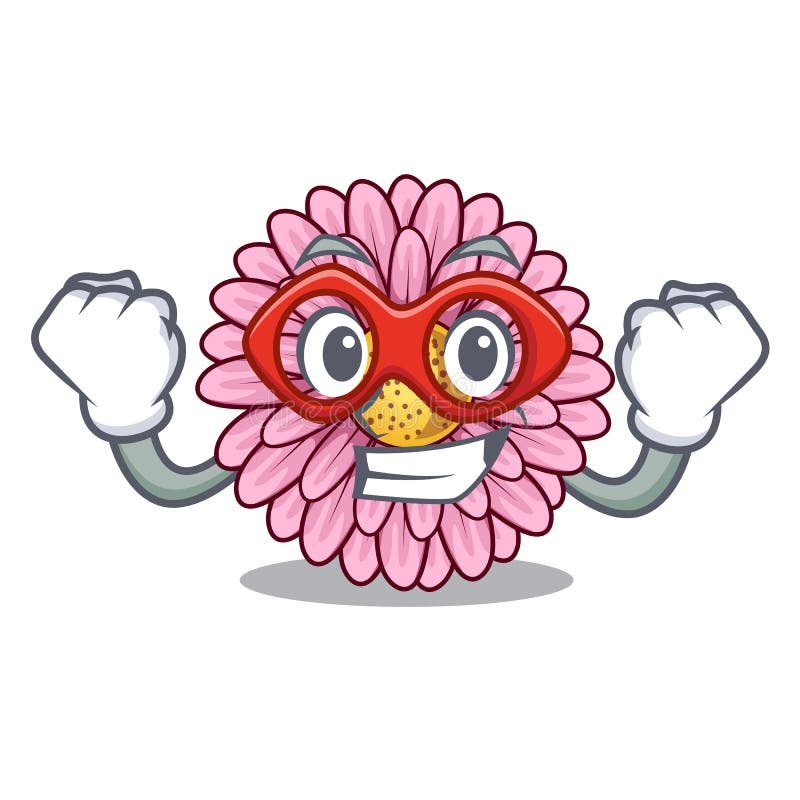 Super Hero Gerbera Flower Sticks the Mascot Stem Stock Vector ...