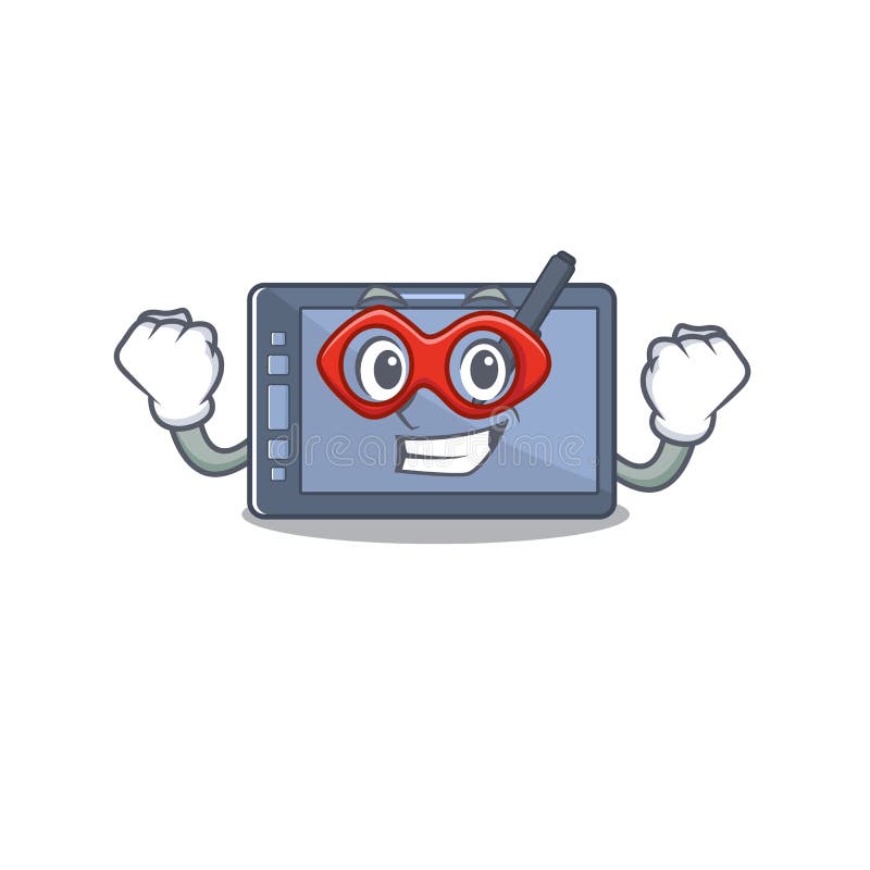 Super Hero Graphic Tablet Character with Shape Mascot Stock Vector ...
