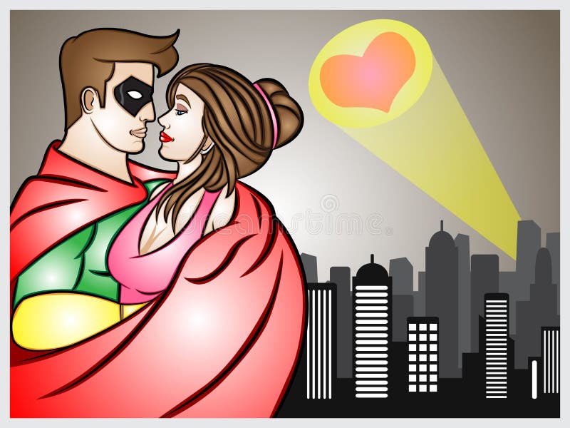 Super Heroes in Love stock vector. Illustration of romance - 36684237