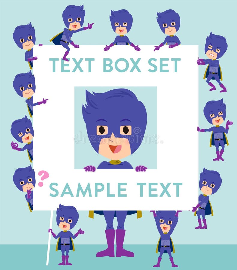 Super Hero Man Dark Purple Text Box Stock Vector - Illustration of copy ...
