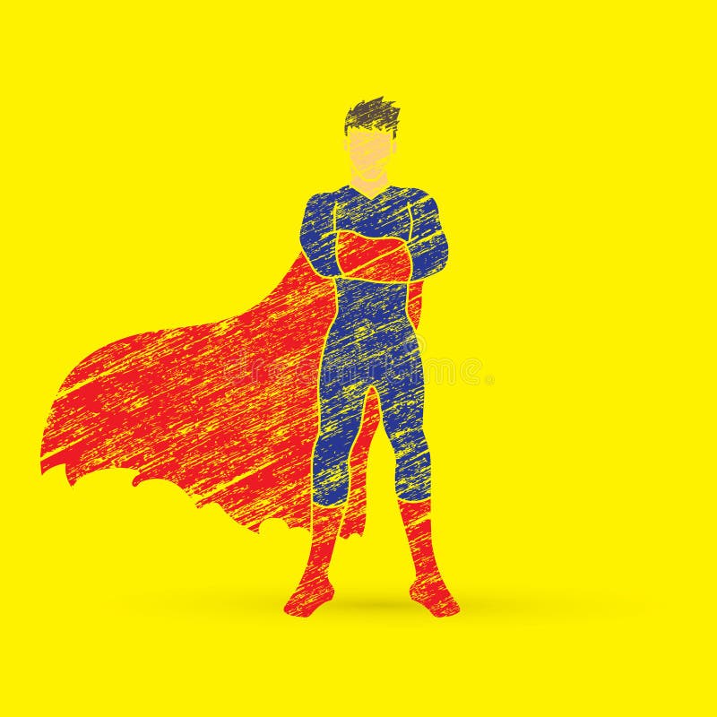 Super hero man standing stock vector. Illustration of poster - 85735327