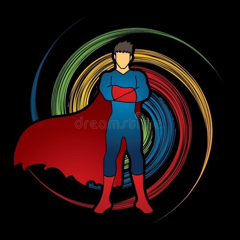 Super hero man standing stock vector. Illustration of costume - 85735396