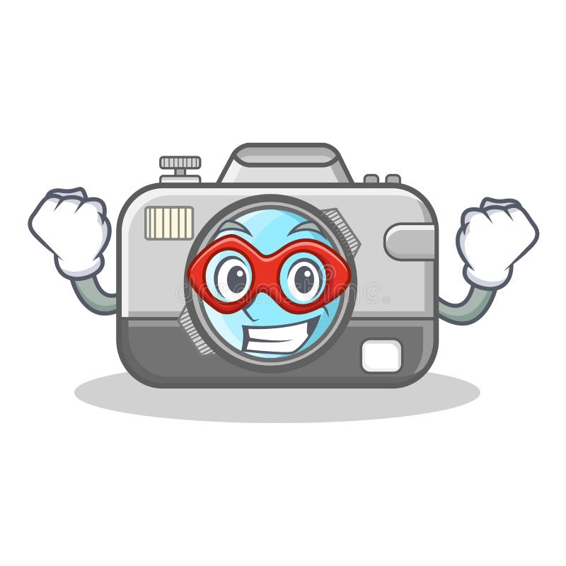 Super Hero Photo Camera Character Cartoon Stock Vector - Illustration ...