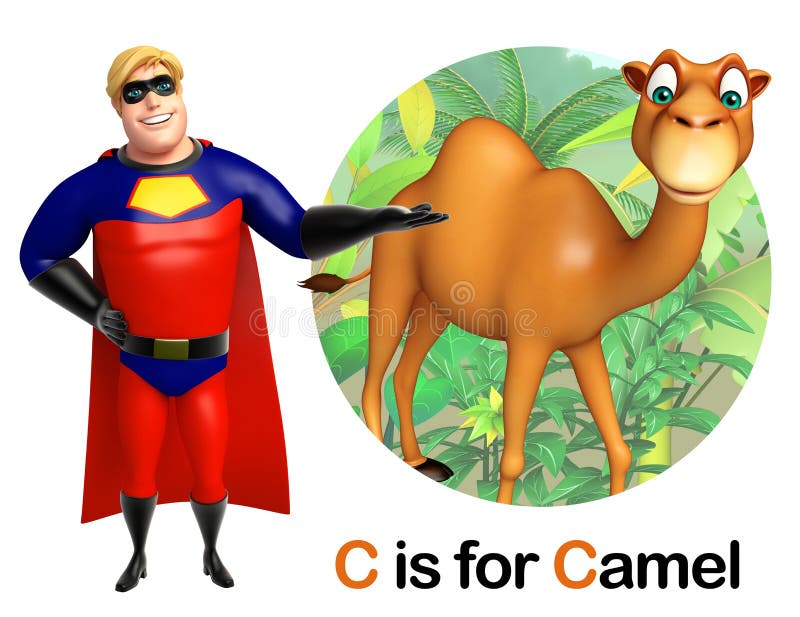 Super hero pointing Camel stock illustration. Illustration of costume ...
