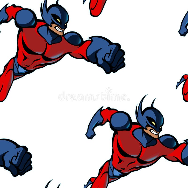 Super Hero in Seamless Texture Stock Illustration - Illustration of ...